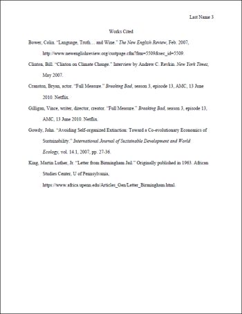 Appendix: MLA Format – Reading, Thinking, and Writing for College Classes